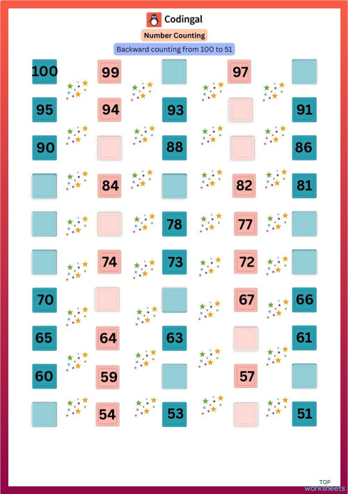 M_G01M02L07_WC02_ Forward_and_Backward_Counting_(51-100)_2. Interactive worksheet | TopWorksheets