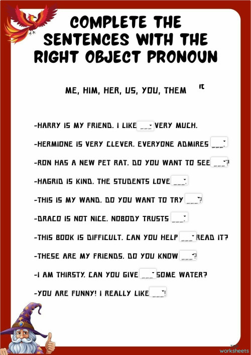 Object pronouns Hp. Interactive worksheet | TopWorksheets