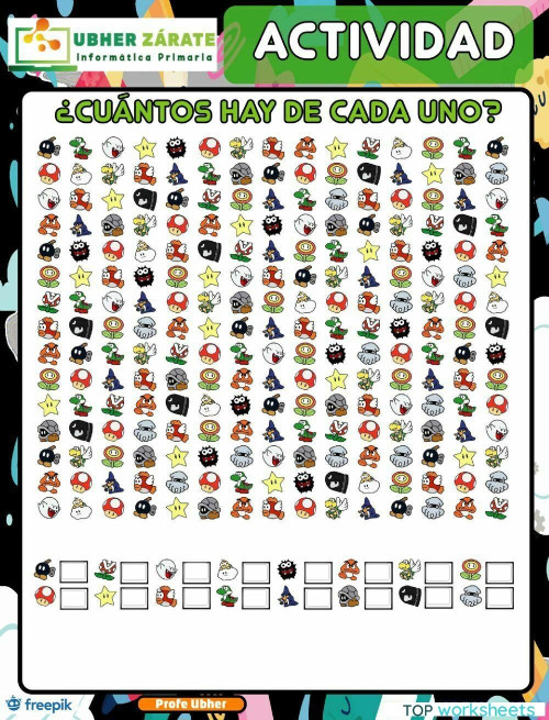 Contar objetos. Ficha interactiva | TopWorksheets
