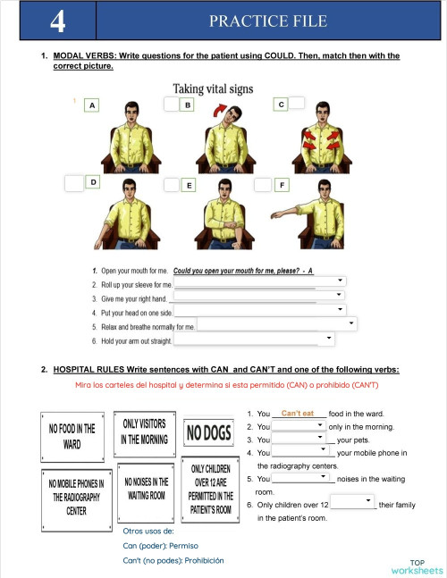 UNIT 3: Homework No4 (Nursing). Interactive worksheet | TopWorksheets