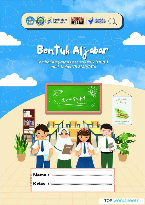 LKPD Bentuk Aljabar untuk Kelas VII SMP/MTs Kurikulum Merdeka. Lembar ...