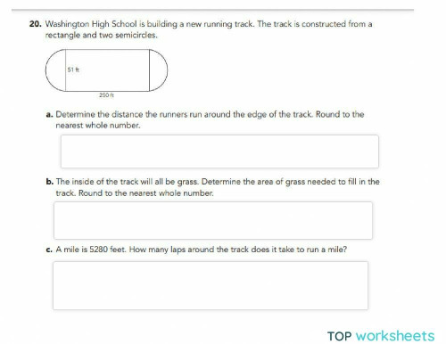 Area of Composite Figure w-Semi Circles. Interactive worksheet ...
