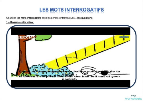 Les mots interrogatifs. Fiche interactive | TopWorksheets