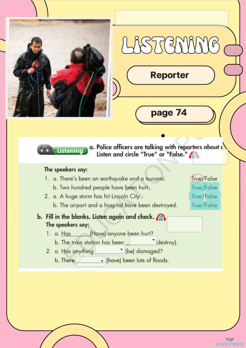 Listening: interactive worksheets and online exercises | TopWorksheets