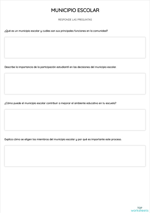 MUNICIPIO ESCOLAR. Ficha interactiva | TopWorksheets