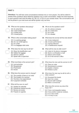 14/10 - LC Test 6 - P3&4. Interactive worksheet | TopWorksheets