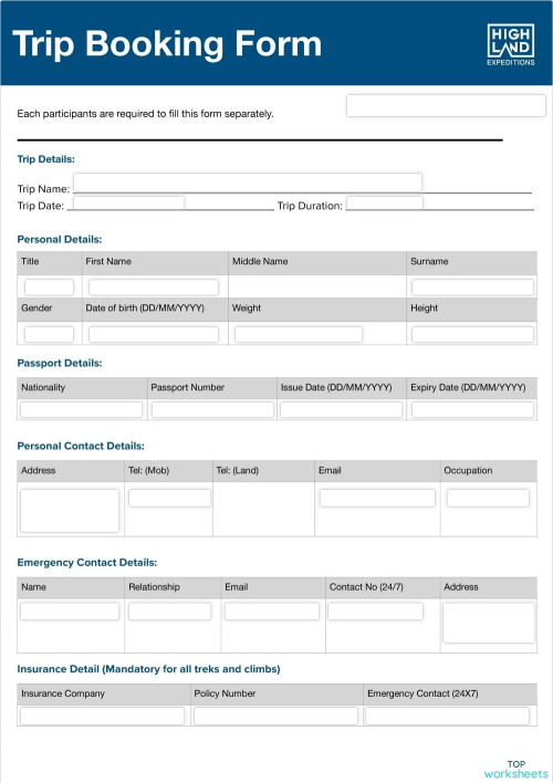 Filliong Out Forms. Interactive worksheet | TopWorksheets