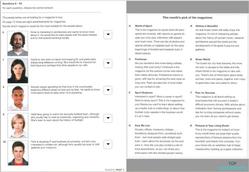 B1 PT+ Reading Part 2. Interactive worksheet | TopWorksheets