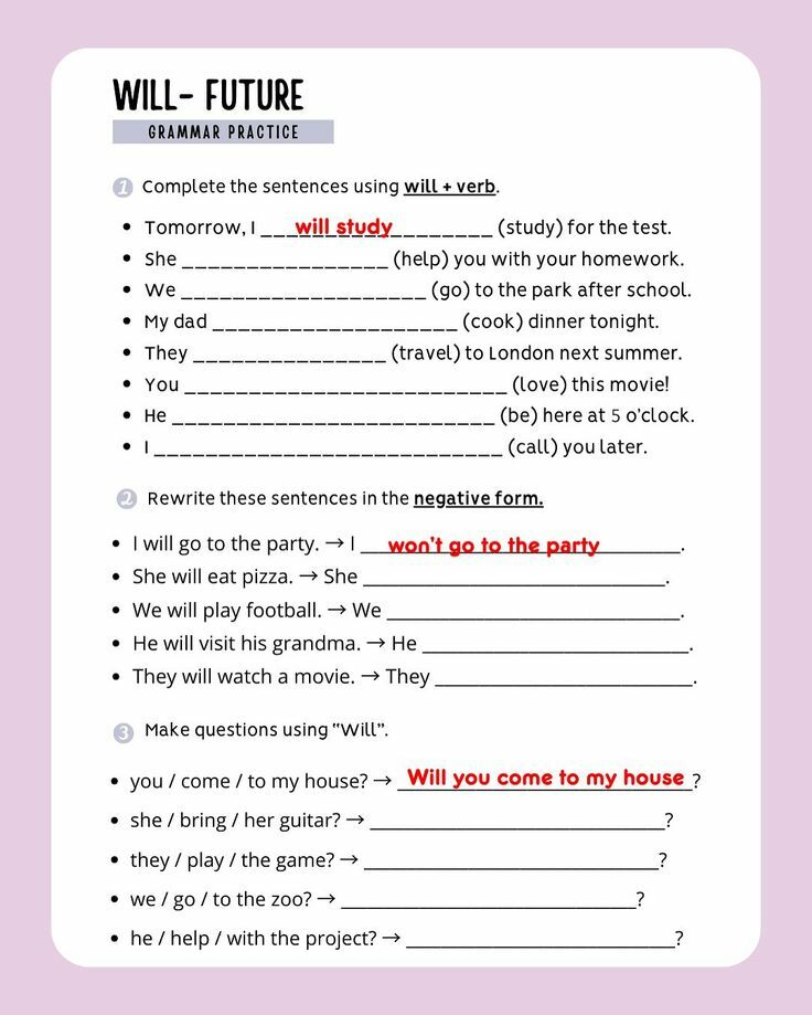 FUTURE WILL: positive, negative and questions. Interactive worksheet | TopWorksheets