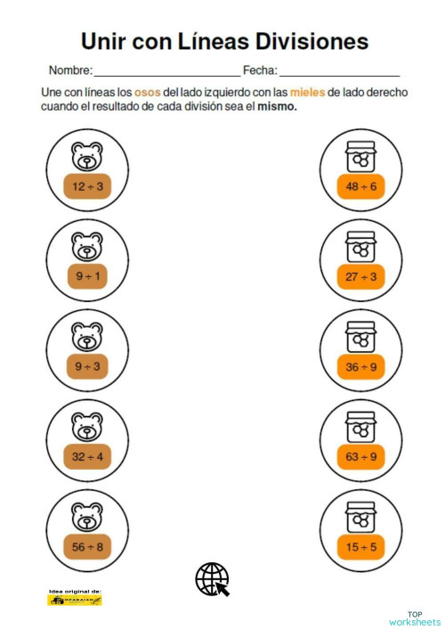 Repaso de divisiones 6. Ficha interactiva | TopWorksheets