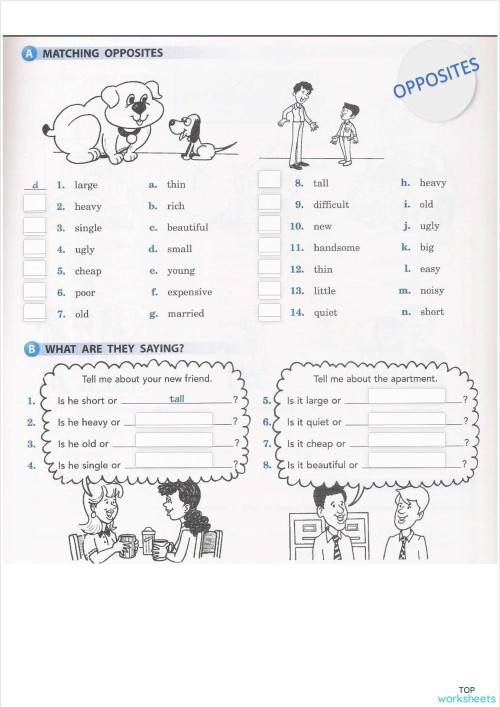 Opposites_Easy. Interactive worksheet | TopWorksheets