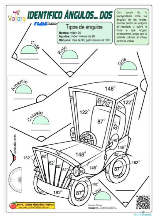 PARTES DE UN ÁNGULO. Ficha interactiva | TopWorksheets
