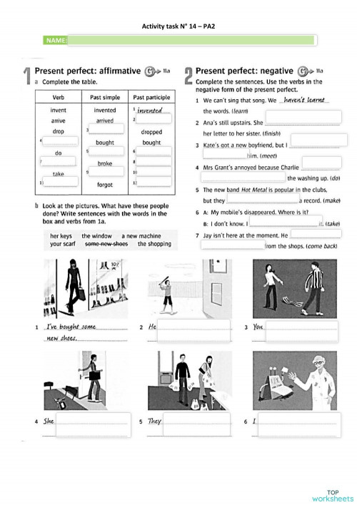 pa2-activity task. Interactive worksheet | TopWorksheets