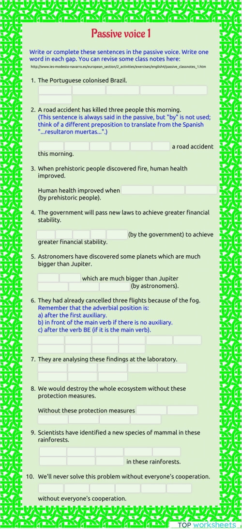 Passive voice 1. Interactive worksheet | TopWorksheets