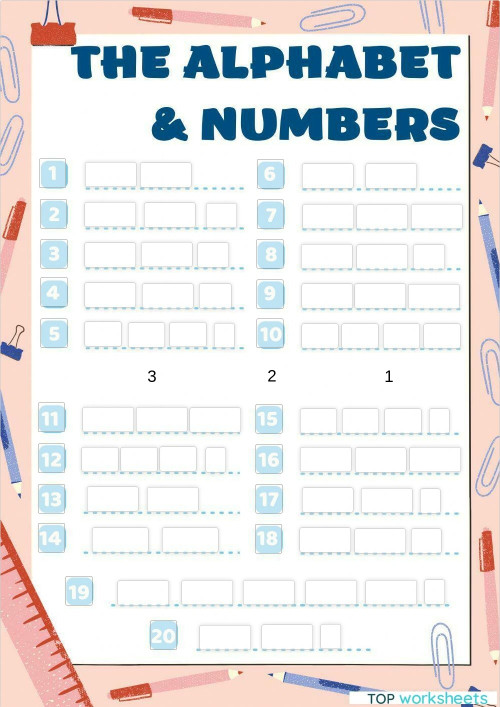 The alphabet - numbers. Interactive worksheet | TopWorksheets