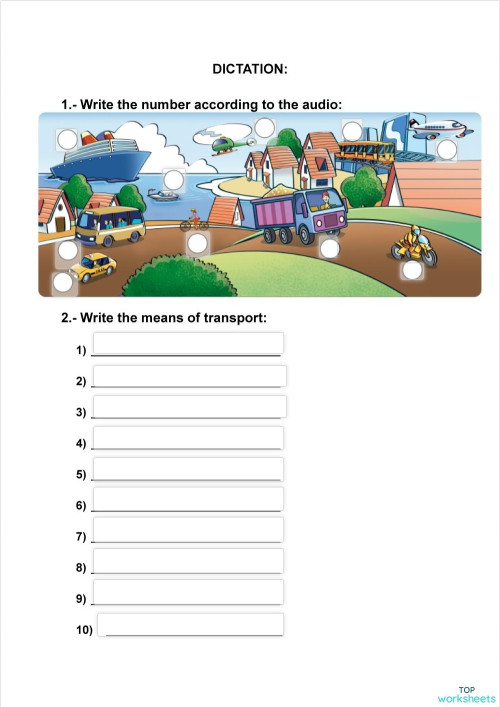 DICTATION 3rd grade. Ficha interactiva | TopWorksheets