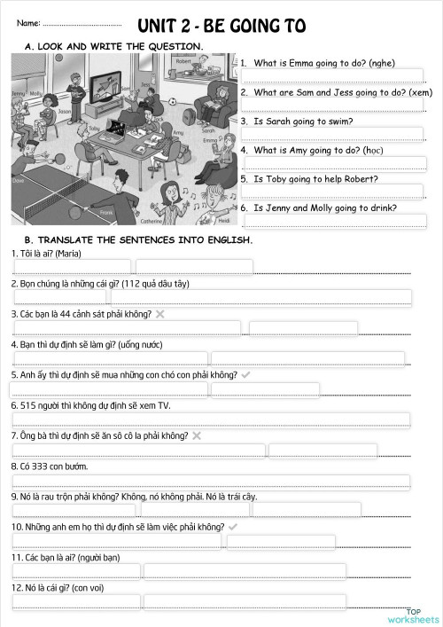 GRADE C - BE GOING TO. Interactive worksheet | TopWorksheets