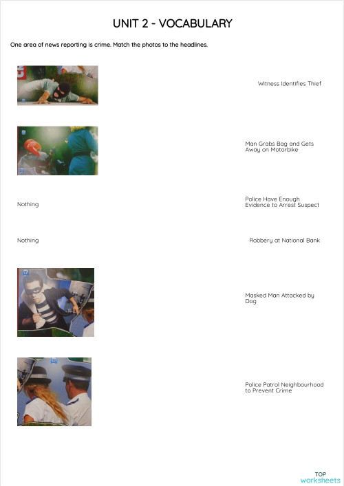 UNIT 2 - VOCABULARY. Interactive worksheet | TopWorksheets