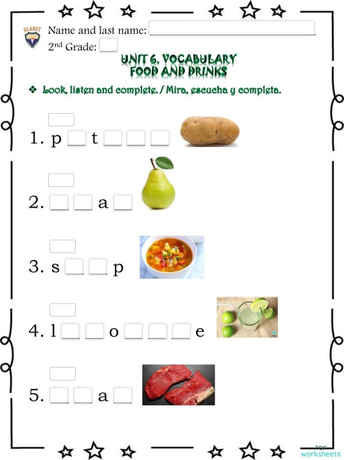 2nd G. Unit 6. Vocabulary. Spelling practice. Interactive worksheet ...