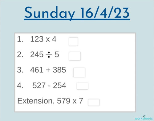 Math: interactive worksheets and online exercises | TopWorksheets