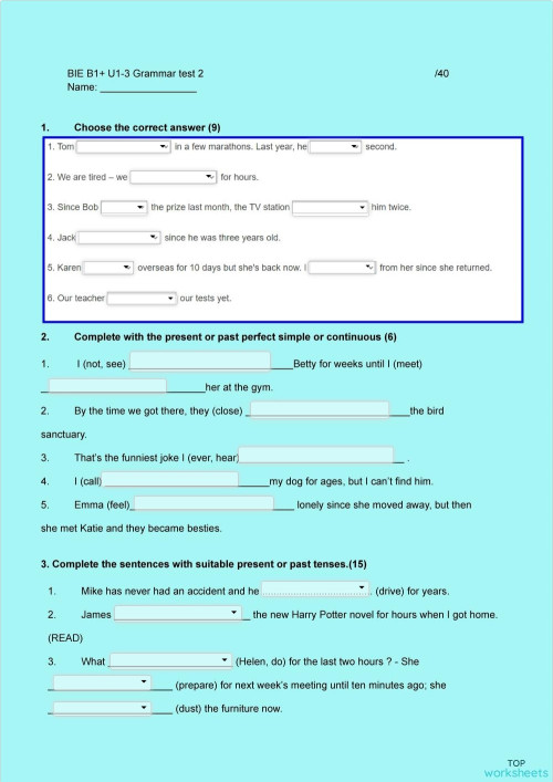 Grammar: interactive worksheets and online exercises | TopWorksheets