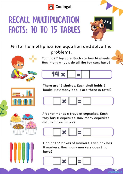 M_G03M14L30_WE01_Recall multiplication facts: 10 to 15 tables ...