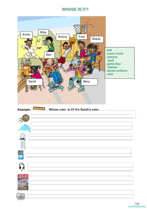 Whose....?. Interactive worksheet | TopWorksheets
