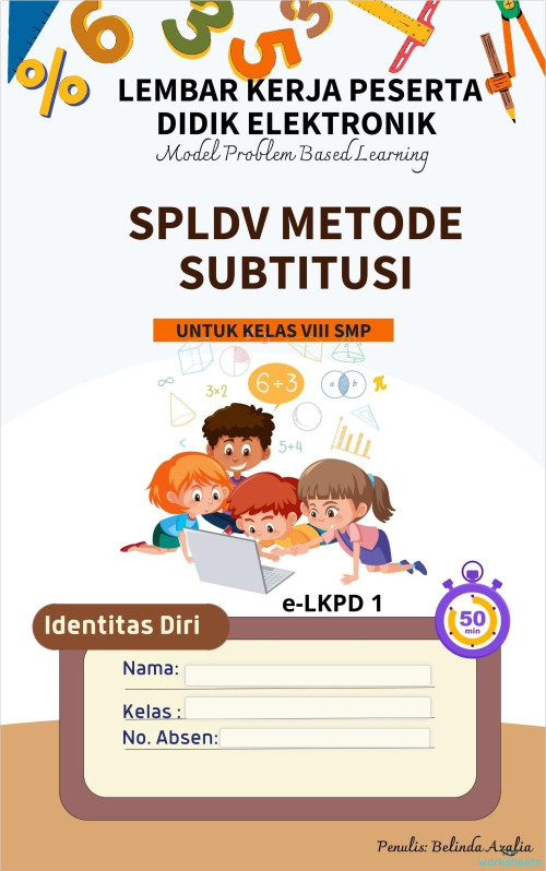 LKPD elektronik Metode Subtitusi. Interactive worksheet | TopWorksheets