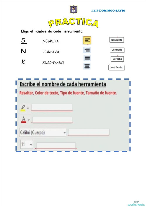 Prueba De Word 2 Ficha Interactiva Topworksheets 2247