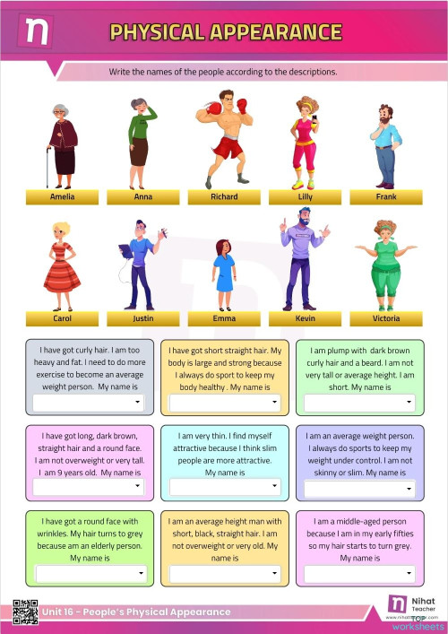 PHYSICAL APPAREANCE. Interactive worksheet | TopWorksheets