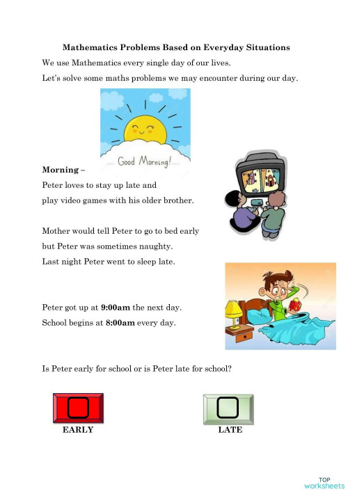 Mathematics Problems In Everyday Situations. Interactive worksheet ...