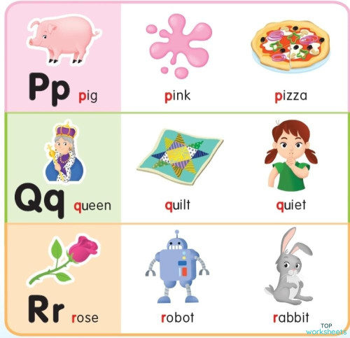 phonics pqr 1. Interactive worksheet | TopWorksheets