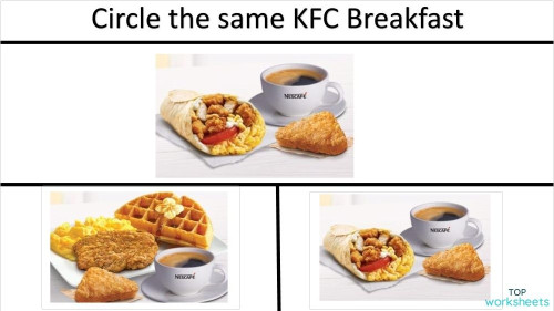 KFC Breakfast Picture. Interactive worksheet | TopWorksheets