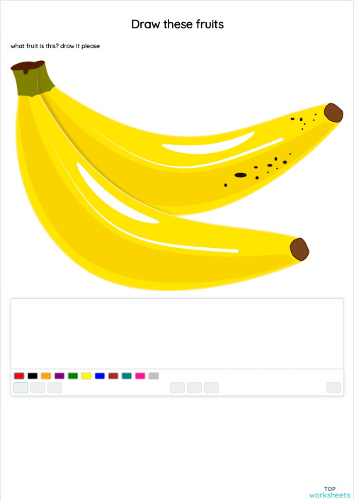 Draw these fruits. Interactive worksheet | TopWorksheets