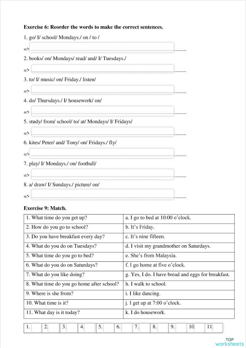 GS4. - Unit 3: My week. Interactive worksheet | TopWorksheets