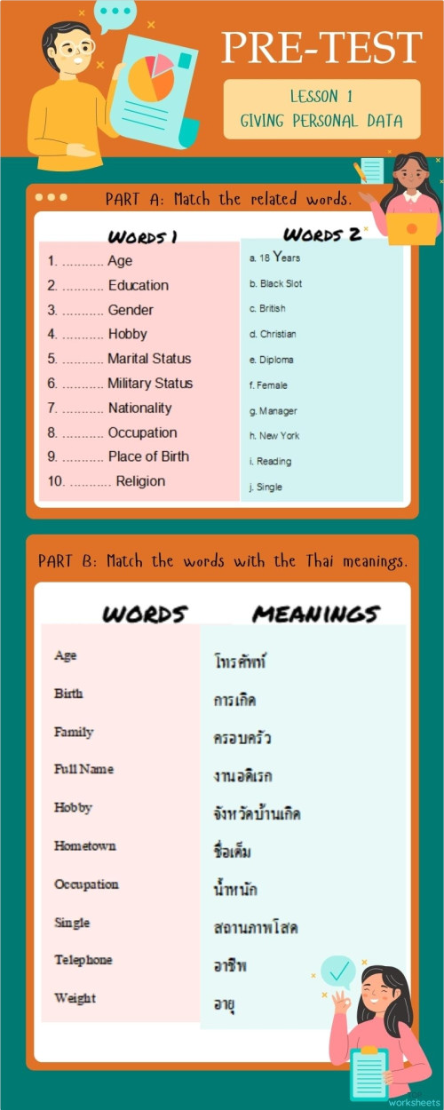 LESSON 1 Giving Personal Data. Interactive worksheet | TopWorksheets