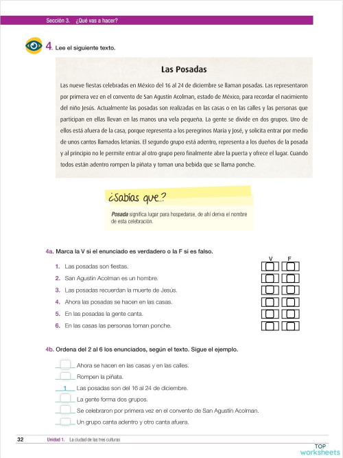 Las posadas. Ficha interactiva | TopWorksheets