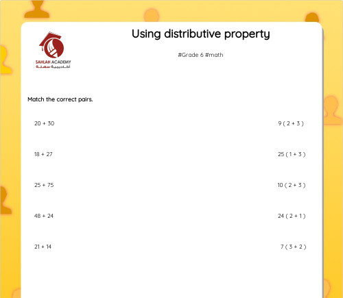 Using distributive property. Interactive worksheet | TopWorksheets
