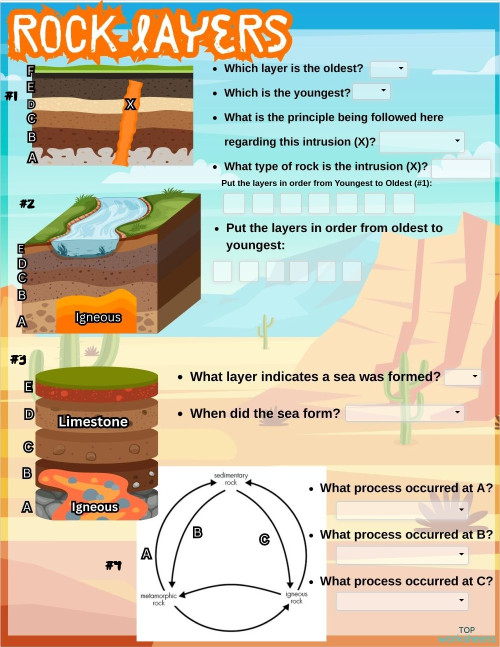 Geology: interactive worksheets and online exercises | TopWorksheets