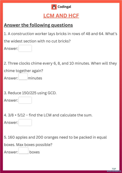 M_G05M05L09_WE01_Word Problems_GCD_and_LCM_5. Interactive worksheet ...