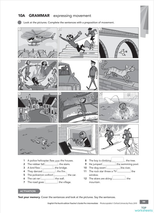 PGE 10A(Grammar): Expressing movement. Interactive worksheet ...