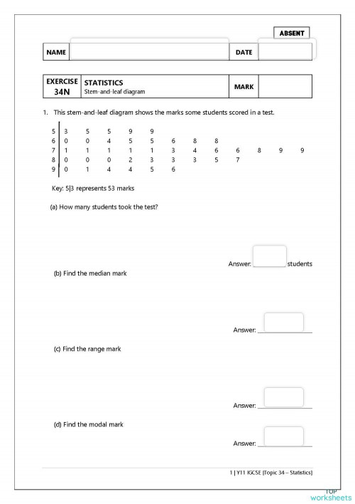Statistics: interactive worksheets and online exercises | TopWorksheets