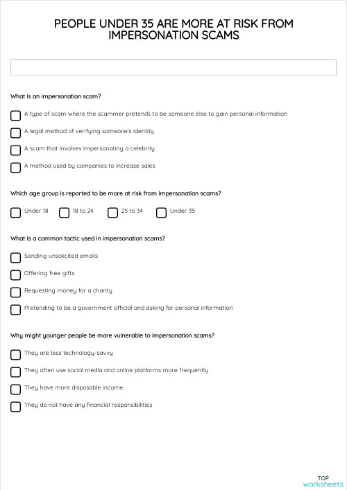 PEOPLE UNDER 35 ARE MORE AT RISK FROM IMPERSONATION SCAMS. Interactive ...