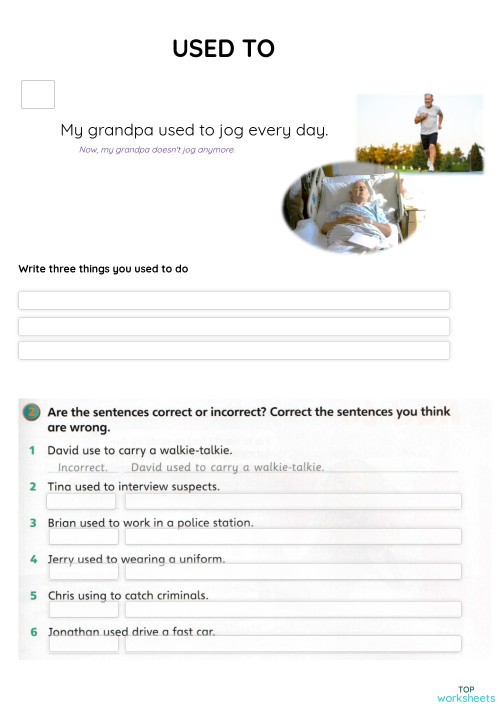 Grammar - used toUsed to. Interactive worksheet | TopWorksheets