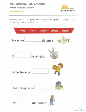Completa las Oraciones. Ficha interactiva | TopWorksheets