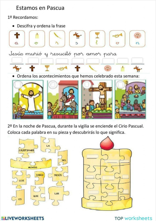 Estamos en Pascua. Ficha interactiva | TopWorksheets