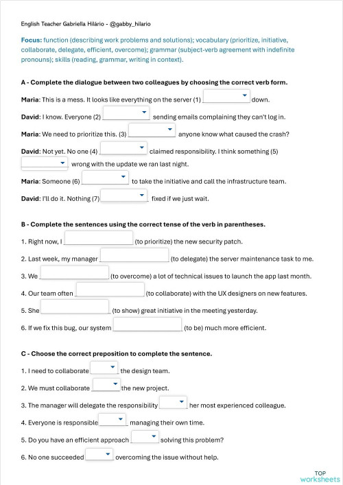 GRAMMAR - Indefinite pronouns and verb agreement. Interactive worksheet ...