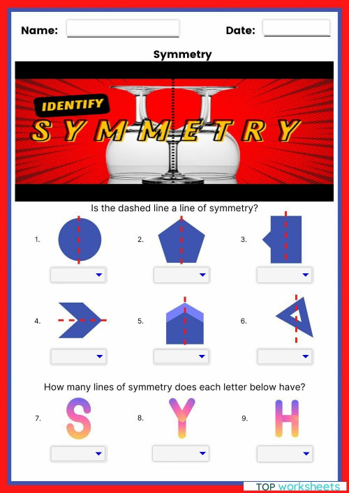 Symmetry. Interactive worksheet | TopWorksheets