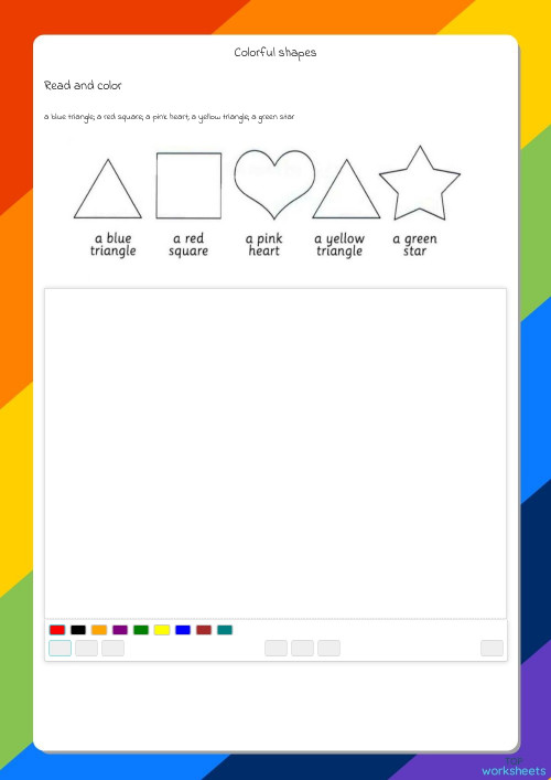 Colorful shapes. Interactive worksheet | TopWorksheets