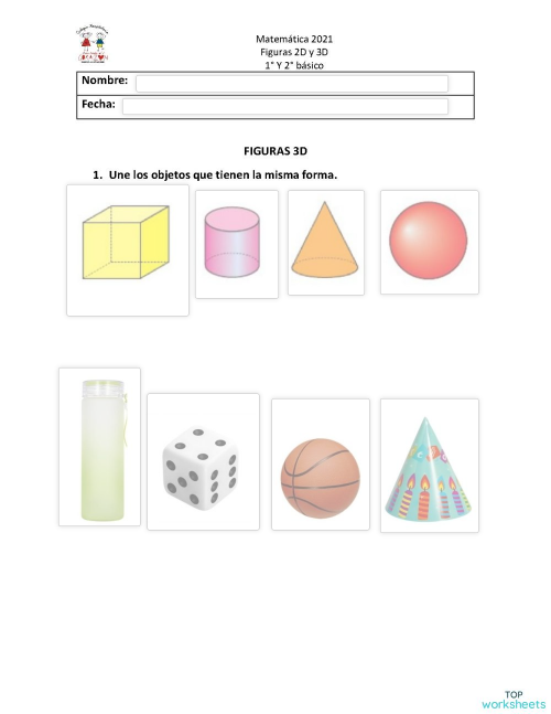 Actividad figuras 3D. Ficha interactiva | TopWorksheets